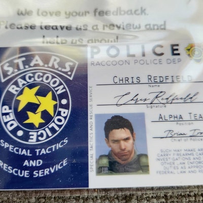 Resident Evil Red & Blue Gate System Key Card Raccoon City Police ...