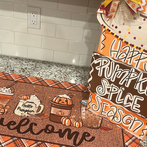 Pumpkin Spice Door Hanger Fall Home Decor PSL Pumpkin Spice Latte ...