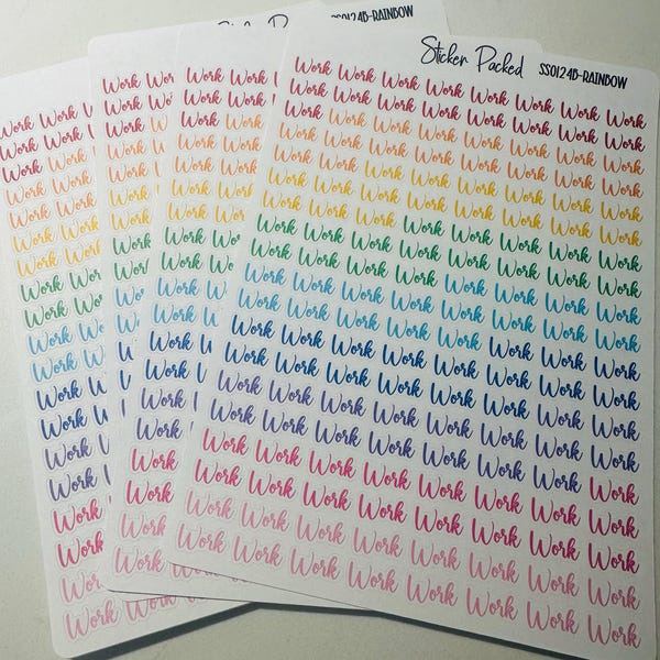 Work Planner Sticker Work Script Sticker Work Word Sticker Work Script ...