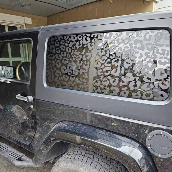 Leopard Cheetah Print Rear Window Decals Fit Jeep Wrangler Unlimited ...