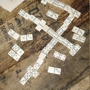 UNIQUE Medieval Bone Domino Set double Six, SCA, Creative Anachronism ...