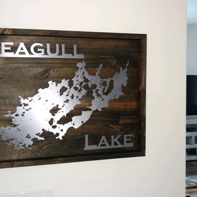 Custom Lake Signs ANY LAKE 18x24/ Wood and Metal Lake Signs / Rustic ...