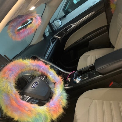 Fuzzy Car Accessories, Steering Wheel Cover, Gear Shift Knob Cover ...