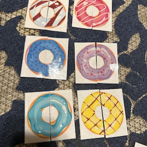 Donut Matching Cards. Printable Match Halves Activity. Toddler ...