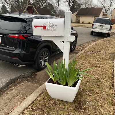 Brilliant White Snappot® Post Planter Kit-flower Pot for Mailbox Post ...