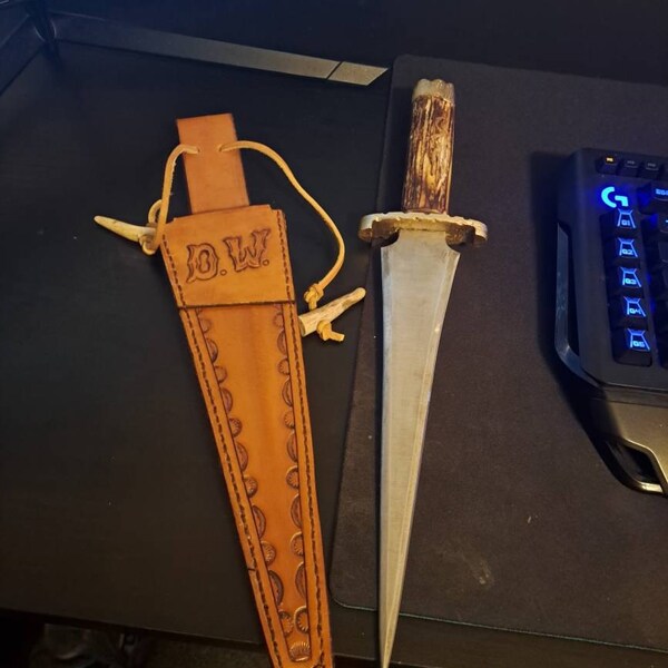 Antler Handle Bowie Knife Legends of Fall 7 Inch 1095 Steel Blade ...