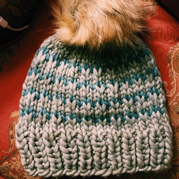 Twinkling Lights Hat KNITTING PATTERN: Beginner Mosaic Knit Beanie (PDF ...