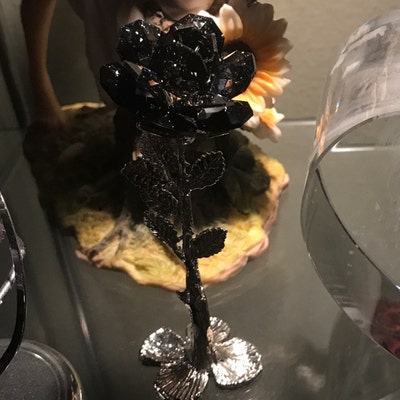 Stunning Black Crystal Rose Handcrafted With Swarovski Crystal - Etsy