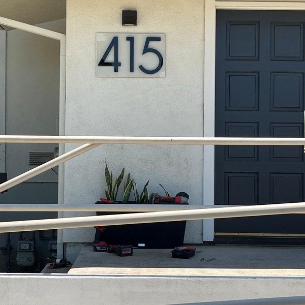 12 Inch Modern House Numbers - Contemporary Minimalist Address Sign ...