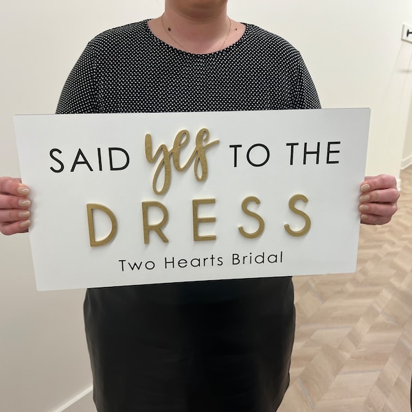 Personalized Said Yes to the Dress Wood Sign, Bridal Boutique Decor - Etsy