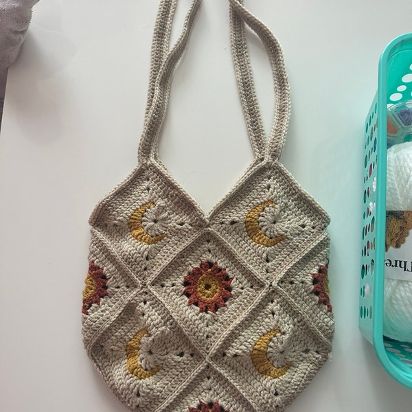 Sun and Moon Tote Bag Crochet PDF PATTERN - Intermediate (english) - Etsy