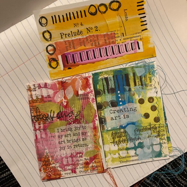 Set of 24 Colorful Mixed Media Sticker Sheet 2.25 Inches for Art ...