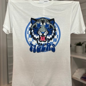 Tigers Preppy Mascot Png | Digital Download | Royal Blue Black White - Etsy