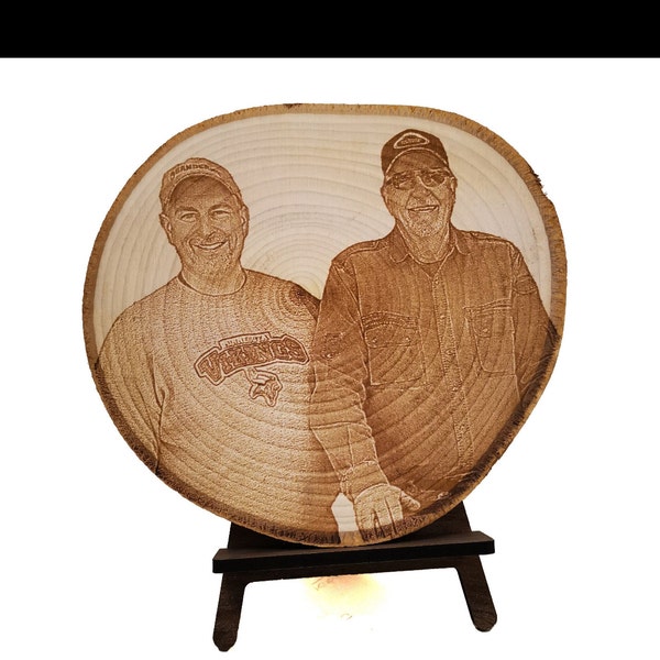 Custom Laser Engraved Wood Etching Personalized Family Portrait Gift ...