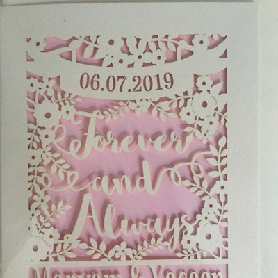 Personalised Laser Cut Papercut Wedding Engagement Anniversary Forever ...