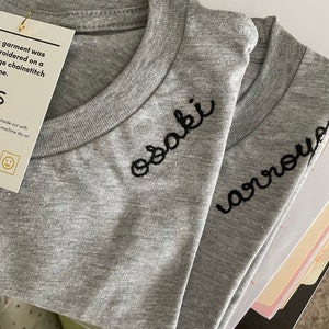 Custom Word Shirt with Chain Stitch Embroidery. Personalized | Etsy