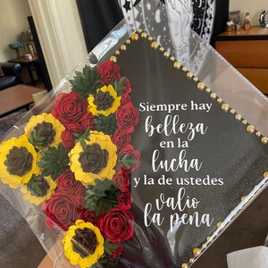 Custom Mexico Graduation Cap Topper Lo Logre Flag Floral Bling | Etsy