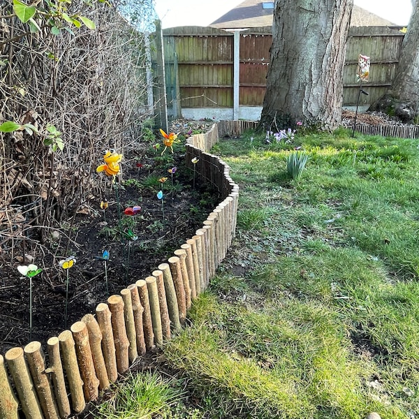 Flexible Hazelwood Garden Fence Border Edging Lawn 20cm ( Height ) - Etsy