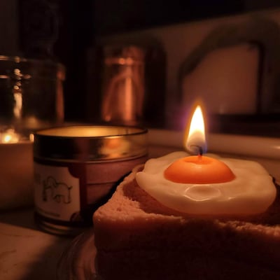 Egg on Toast Candle Novelty Candle Breakfast Cute Present - Etsy
