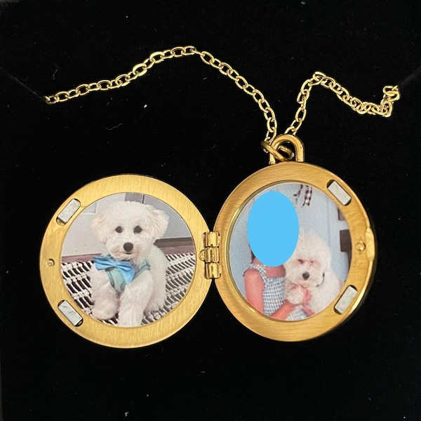 Locket With Photos Photo Locket Necklace Engraved Locket Personalized ...