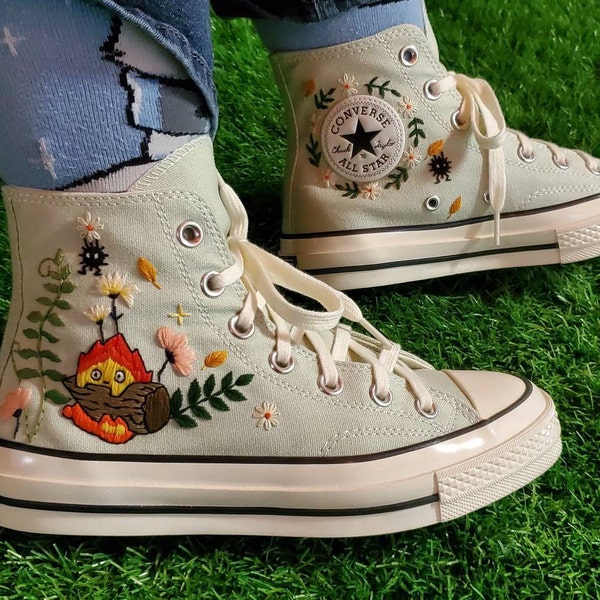 Skeletons Embroidered Converse, Custom Bone Lover Embroidered Shoes ...