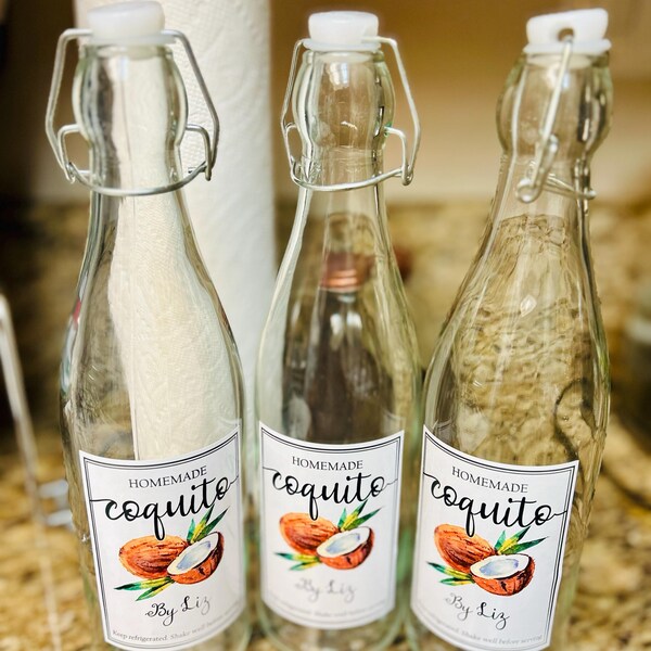 Custom Coquito Labels, Printed Coquito Stickers, Personalized Coquito ...