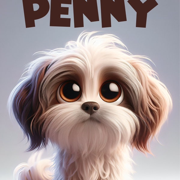 Custom Pixar Pet Poster, Custom Animated Pet Caricature, Pixar-inspired ...