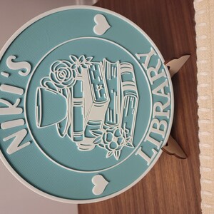 Library Street Sign Bookshelf Sign Personalized Laser Engraved Bookish ...