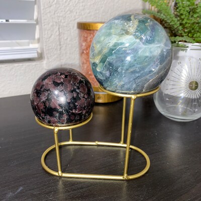 Altar Decoration Crystal Sphere Stand 2 Sphere Holder Modern Boho Stand ...