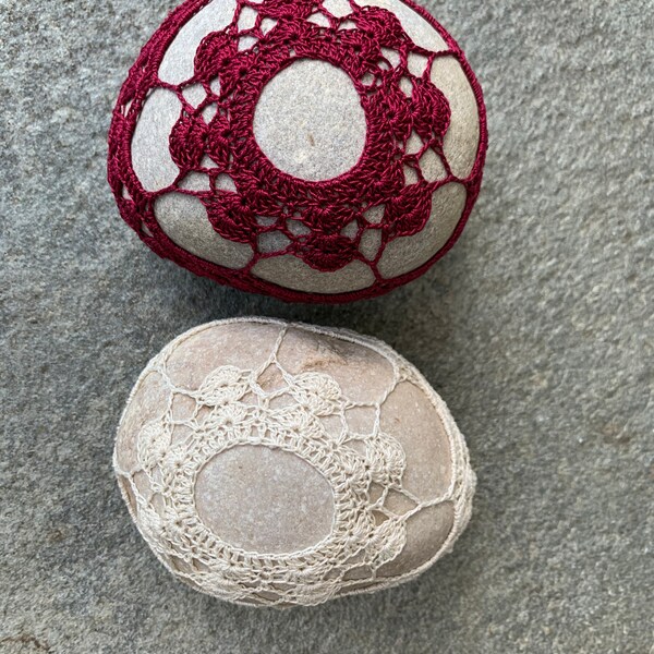 Crochet Stone Pattern, DIY, Lace Stone Cover Pattern, Rock Cozy Pattern ...