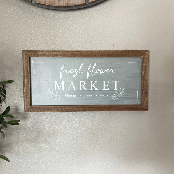 Fresh Flower Market Sign | Spring Sign | Living Room Sign | Farmhouse ...