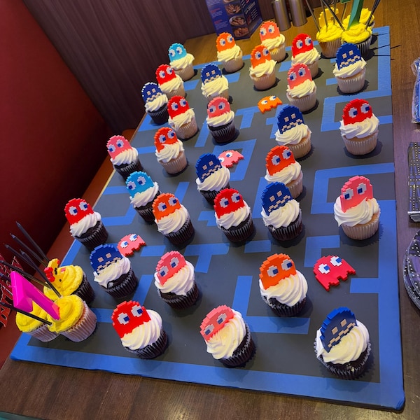 Retro Arcade Game Cupcake/cake Toppers, 8-bit Party Decorations - Etsy