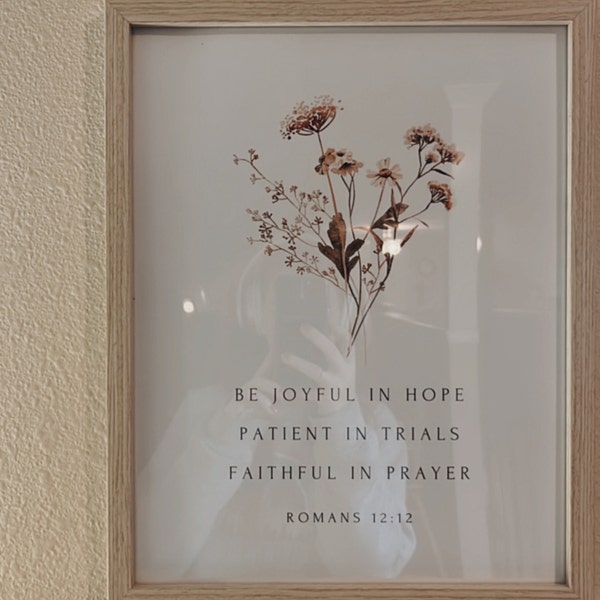 Christian Floral Poster Set of 2, Bible Verse Wall Art, Botanical ...