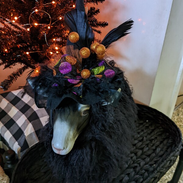 Black/white/ghost/fascinator/headband/headpiece/elegant/costume/party ...