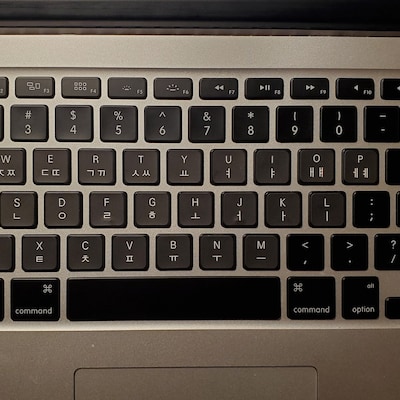 Retro Bluetooth Korean Keyboard & Mouse Set, Pink and Gray Color ...