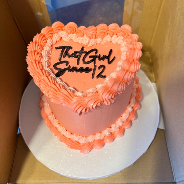 That Girl Since Year Cake Topper | Flat-lay Cake Topper | Vintage Heart ...