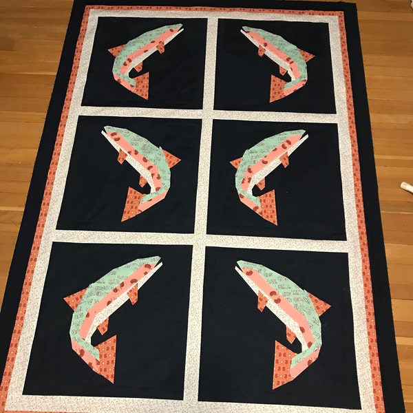 Rainbow Trout Paper-piecing Quilt Pattern, PDF - Etsy