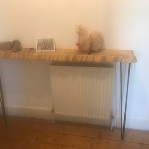 Live Edge Round Corners Console Table Hairpin Legs Wooden | Etsy UK