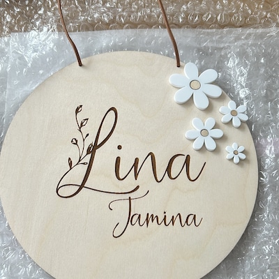 Daisy Baby Name Plate, Birth Announcement Sign, Baby Girl Room Decor ...
