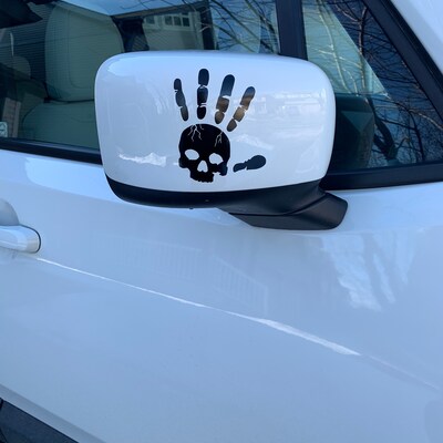 Skull Wave Handprint vinyl Decal / Sticker Over 40 Colors Car Truck off ...