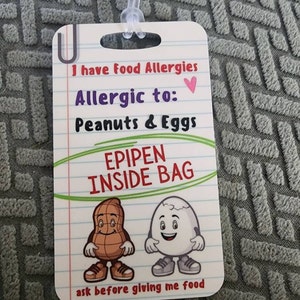 Custom Food Allergy Stickers for Lunch Boxes Labels School - Etsy