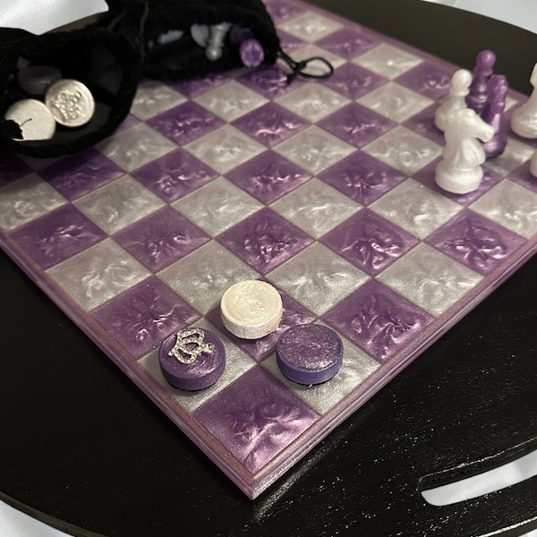 Handcrafted Quality Resin Chess Set, Vibrant Matching 32 Piece Chessmen ...