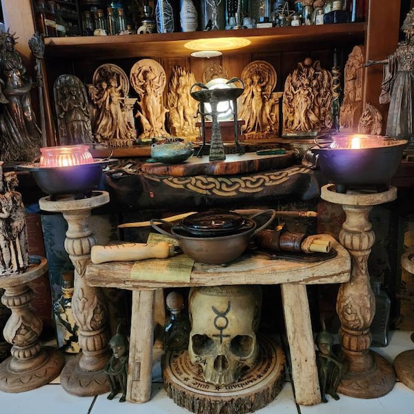 Hecate Statue, Triple Goddess Figurine, Altar Piece, Pagan Idol ...