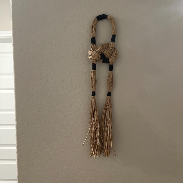 Rope Covered Canvas Wall Hanging/geometry Pattern Wall Hanging/fiber ...