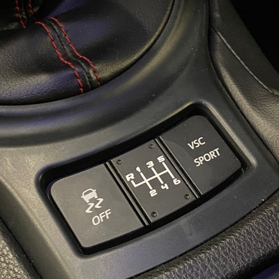 6 Speed Blank Button Decal Sticker for Scion FRS, Subaru BRZ, Toyota 86 ...