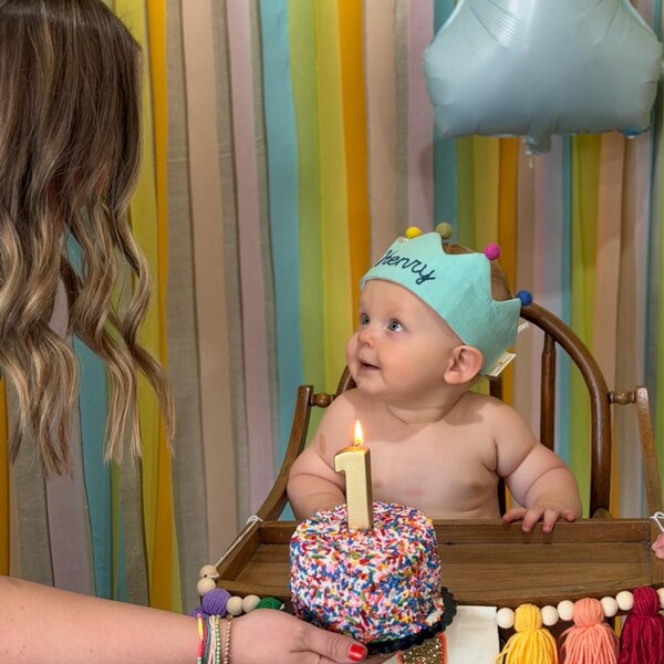 Number and Star Custom Linen Crown for Kids & Children's Birthday ...