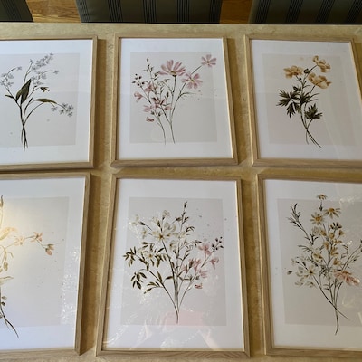 Watercolor Wildflower Wall Art, Wildflower Set of 6 Wall Art, Wild ...