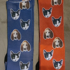 Custom Dog Socks, Personalized Pet Photo Socks Customized Cute Dog Cat ...