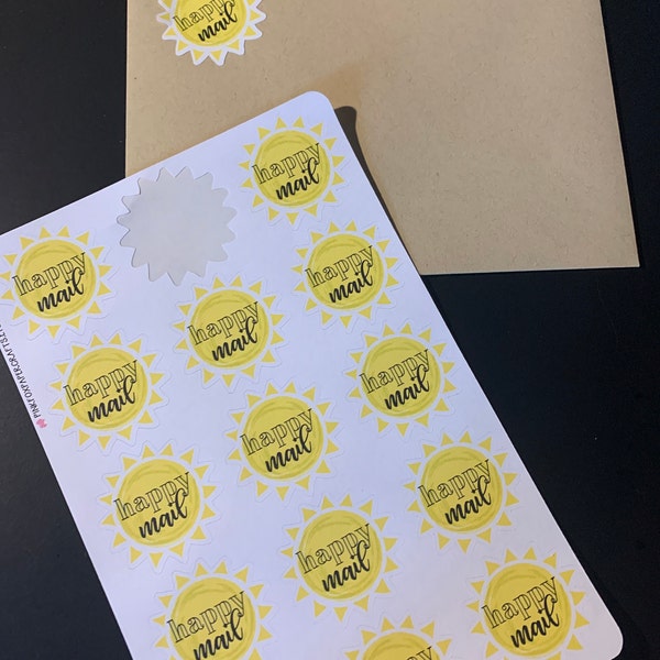 Sunshine Happy Mail Sticker, Shipping Sticker Mail Sticker, Sending ...