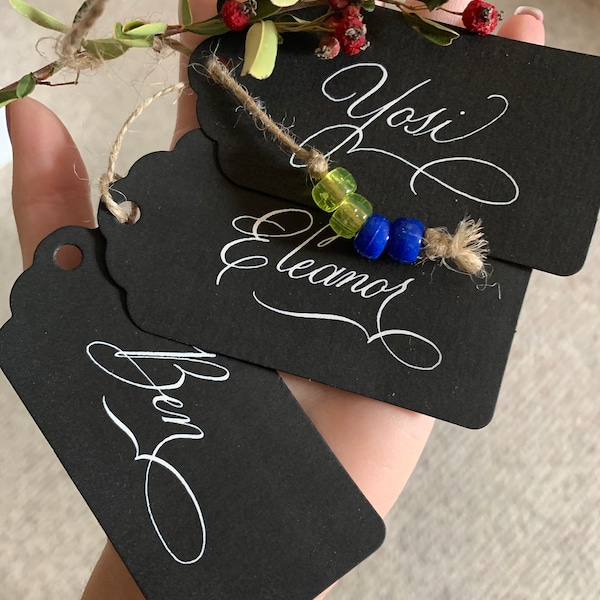 Custom Calligraphy Gift Tags,personalized Handwritten Name Tags With ...